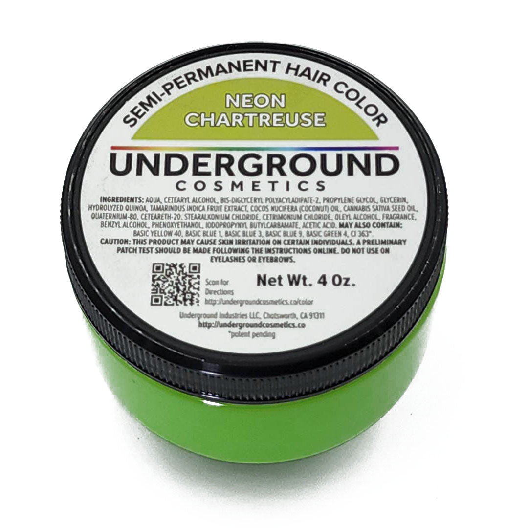 Neon Chartreuse Semi-Perm Hair Color – Underground Cosmetics